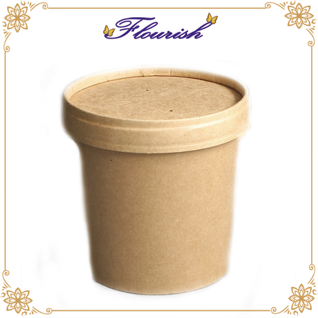 Recyclable Brown Kraft Paper Round Soup Lunch Box - Buy Soup Storage ...