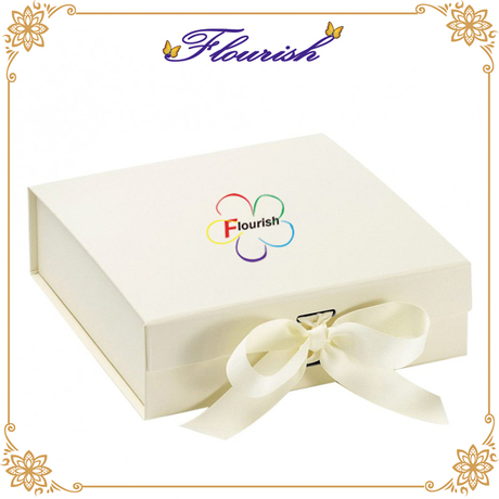 Medium Size Beige Art Paper Gift Box for Party And Events with Ribbon ...