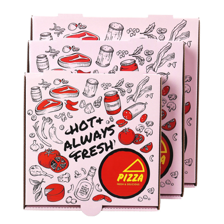 Recyclable Eco-friendly Corrugated Paper Packaging Pizza Box- Buy Red ...