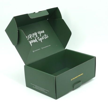 Dark Green Color Mailer Box,Custom Logo Printing Corrugated Paper ...