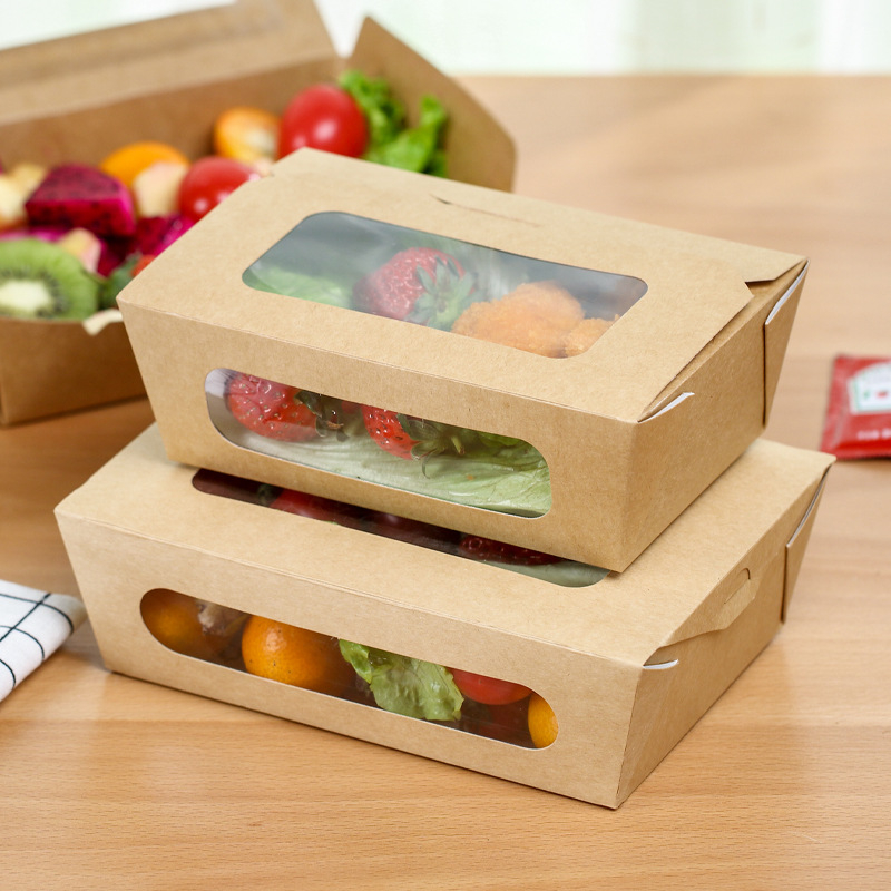 Recyclable Kraft Paper Food Box With Window,Vegetables And Fruits ...